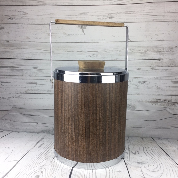 Kromex | Dining | Vintage Kromex Ice Bucket Wood Metal Mcm Retro | Poshmark